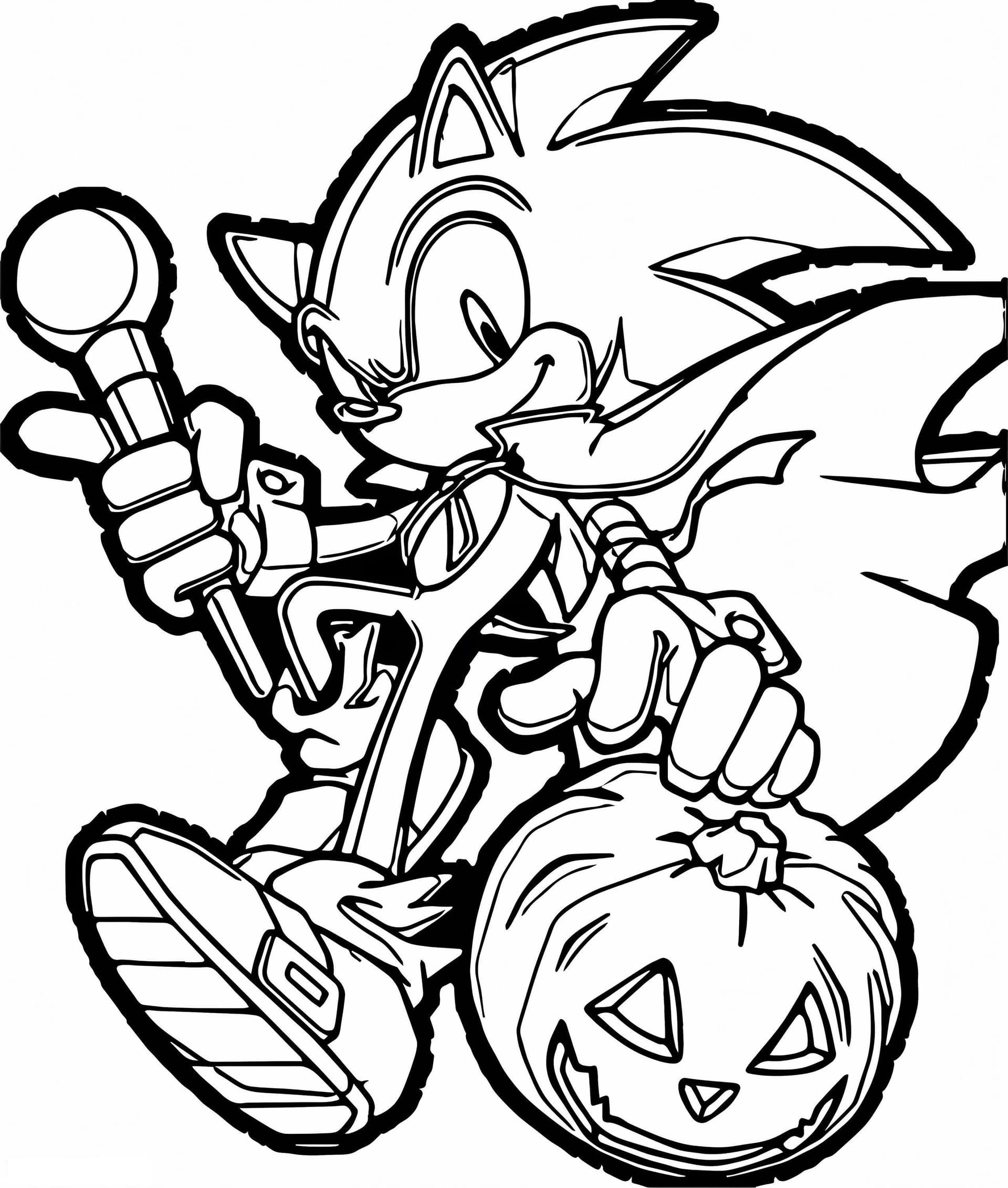 Sonic The Hedgehog Pumpkin Coloring Page - Free Printable PDF