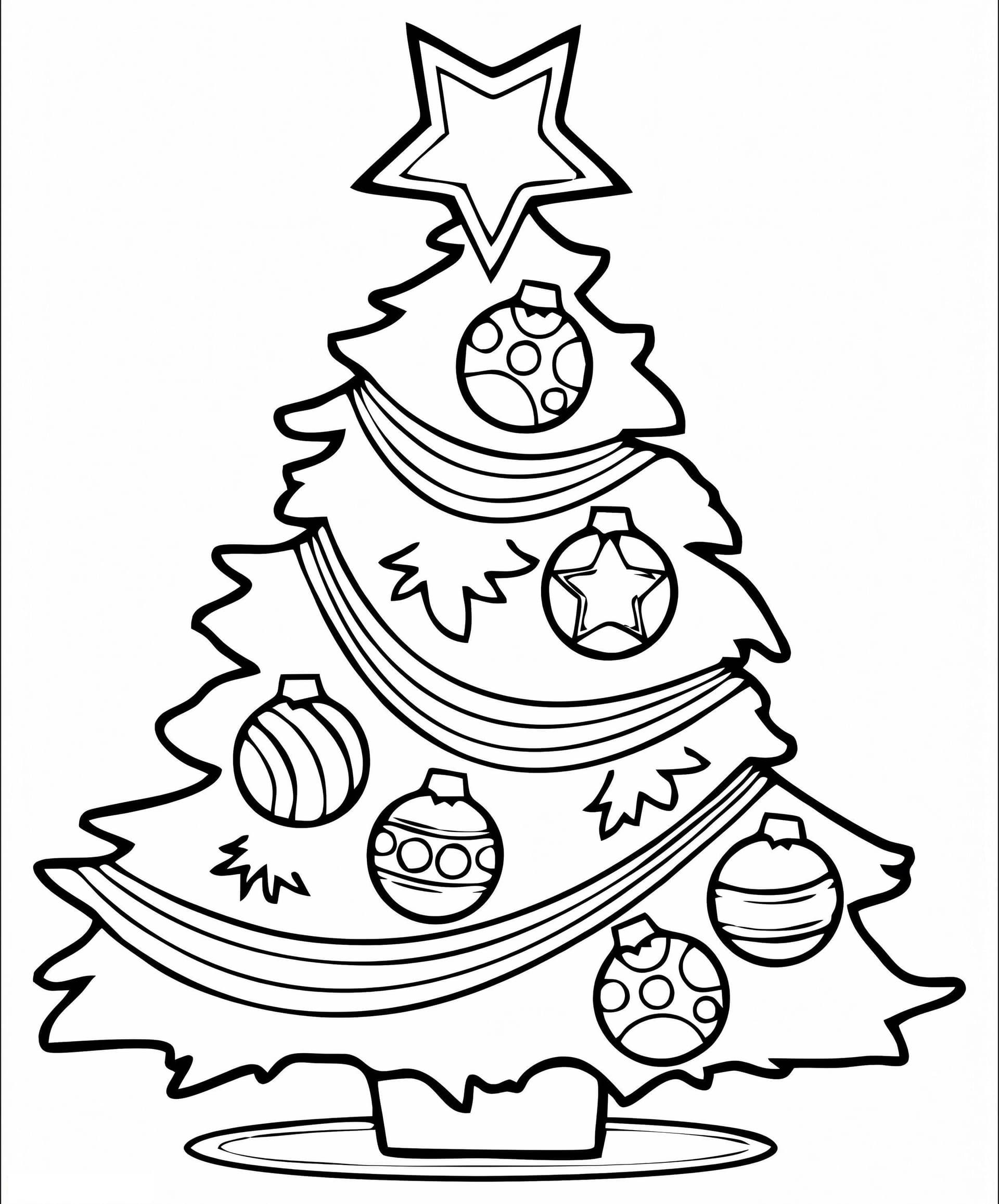 Christmas Tree Coloring Page - Free Printable PDF for Kids