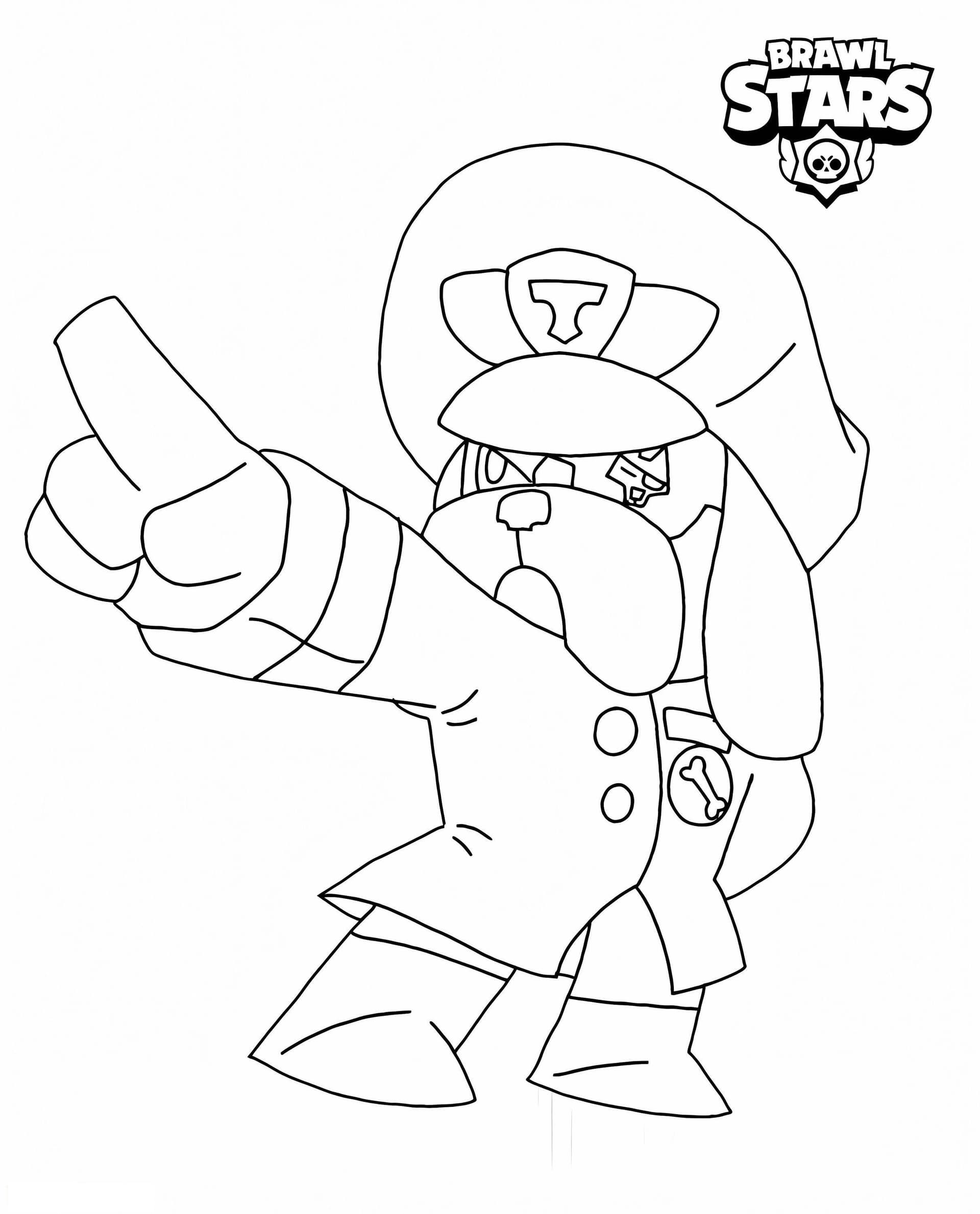 Brawl Stars Colonel Ruffs Printable Coloring Page - Free PDF Download