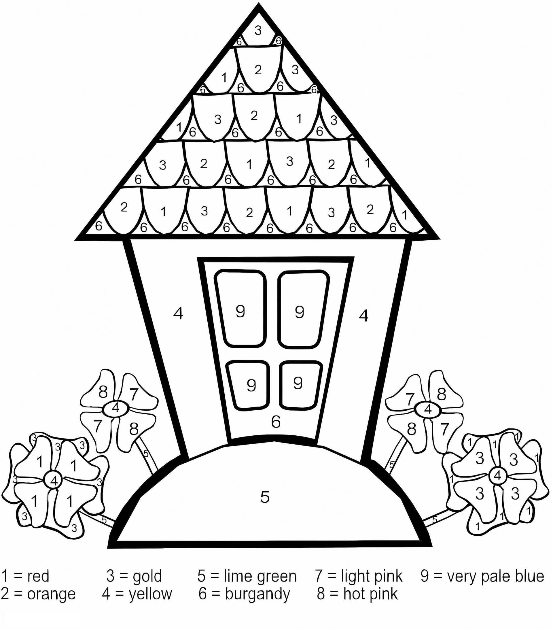 Casa Colorare con i Numeri | Stampa Gratuita PDF