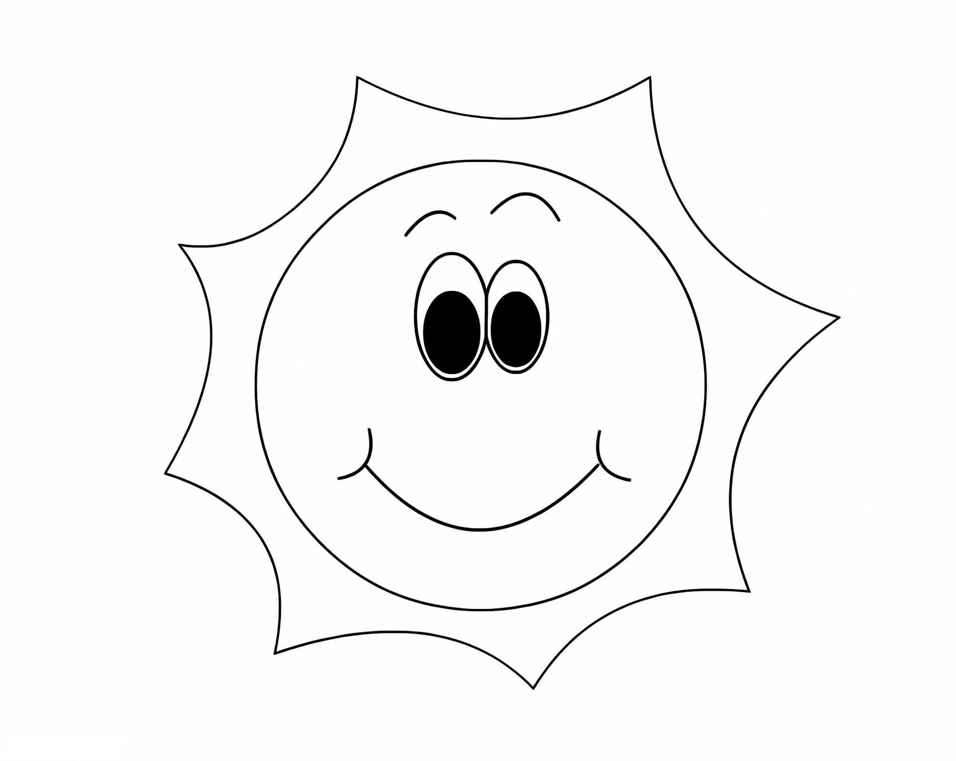 Printable Sun Smiling Coloring Page | Free PDF Download