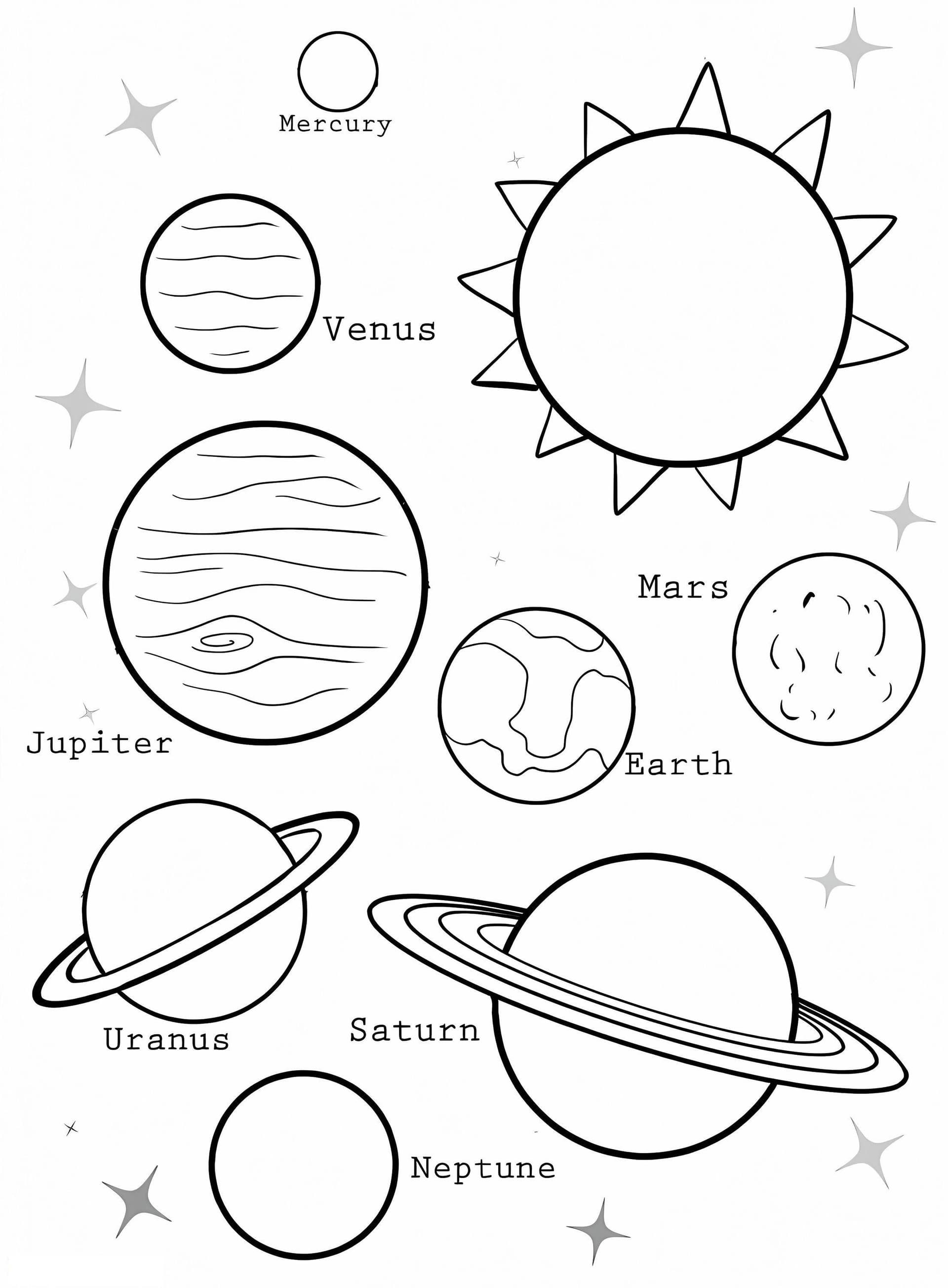 Solar System Planets Printable Coloring Page | Free PDF Download