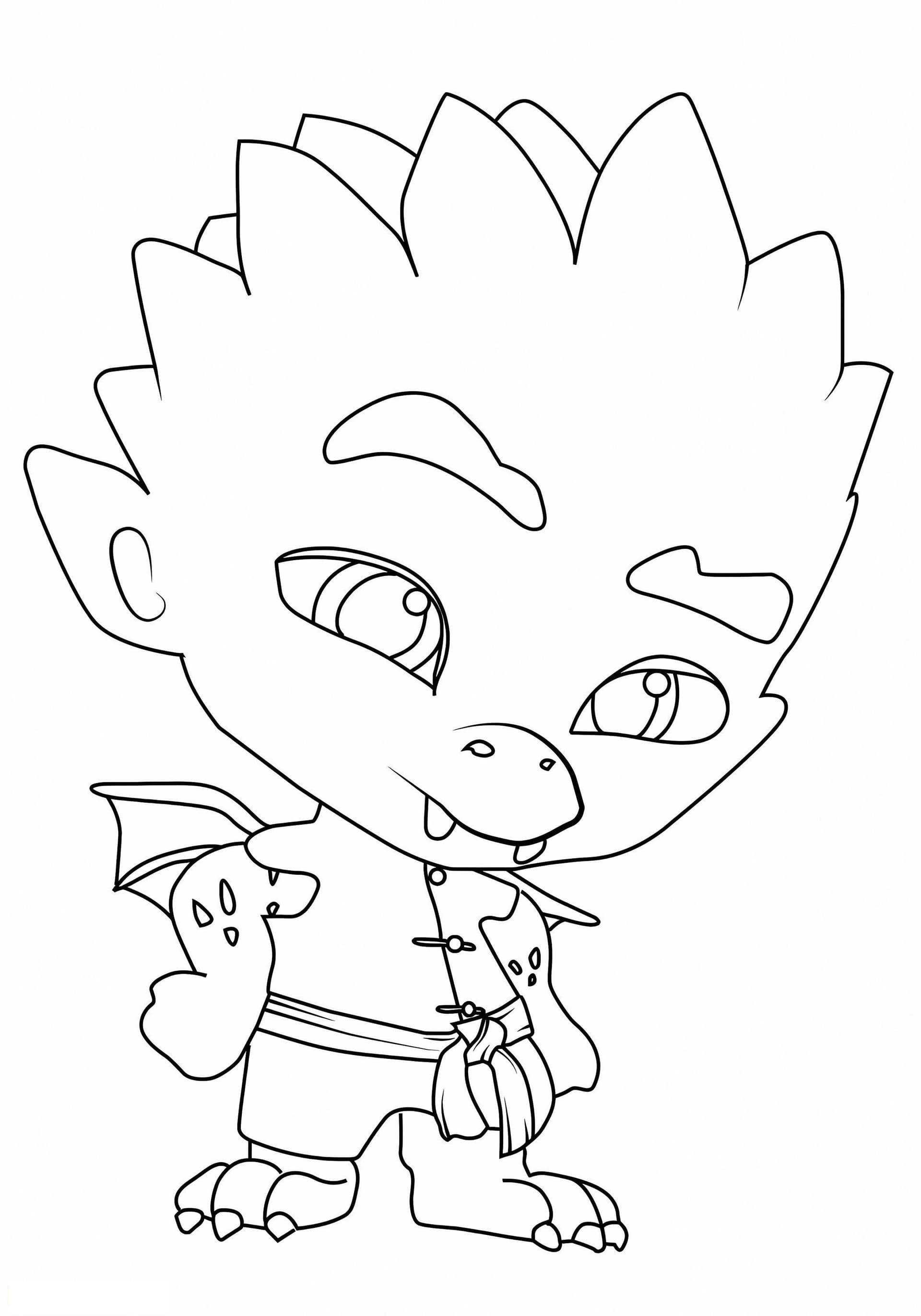 Spike Gong Coloring Page - Super Monsters Printable (Free PDF)