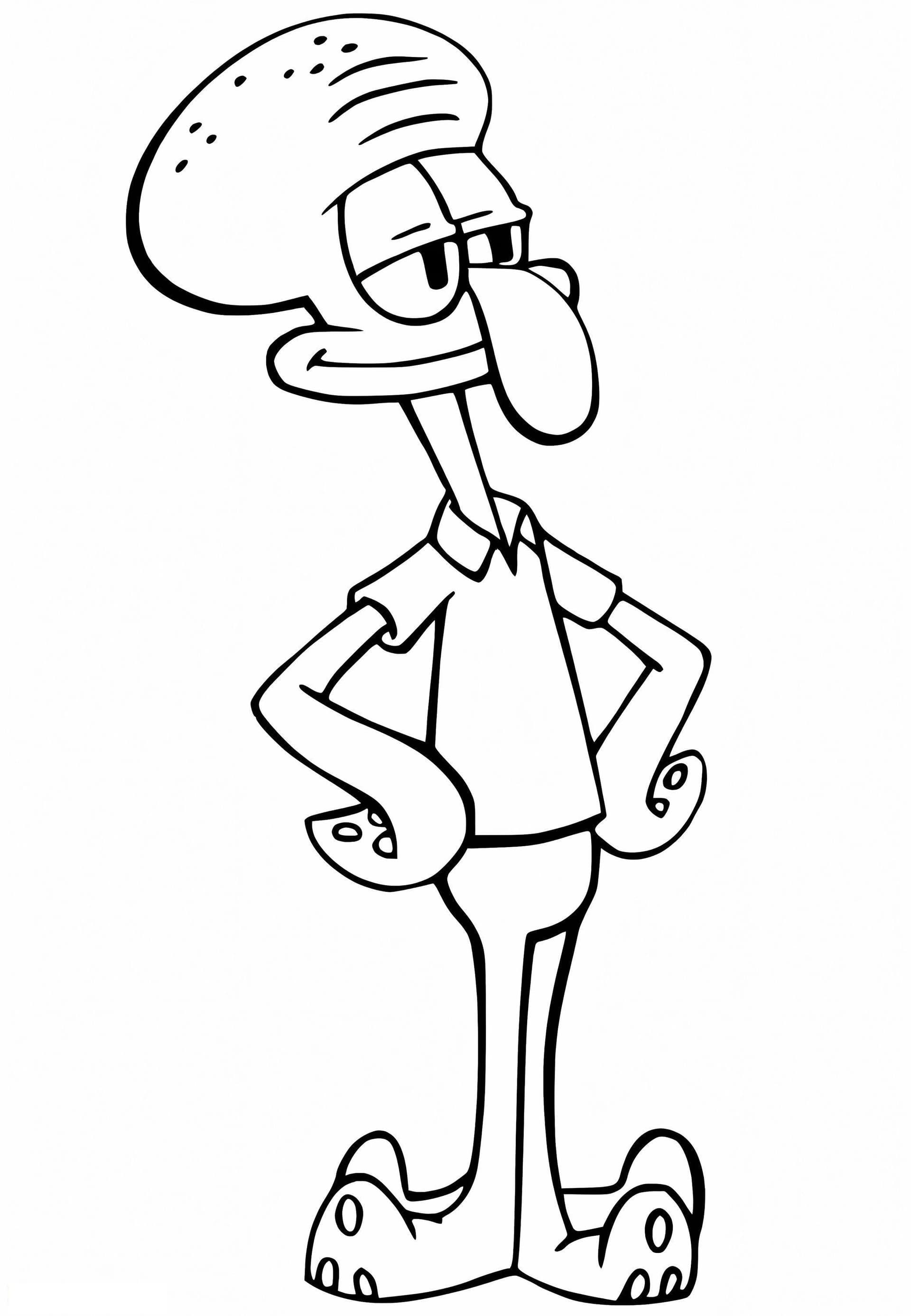 Squidward Tentacles Printable Coloring Page - Free SpongeBob PDF