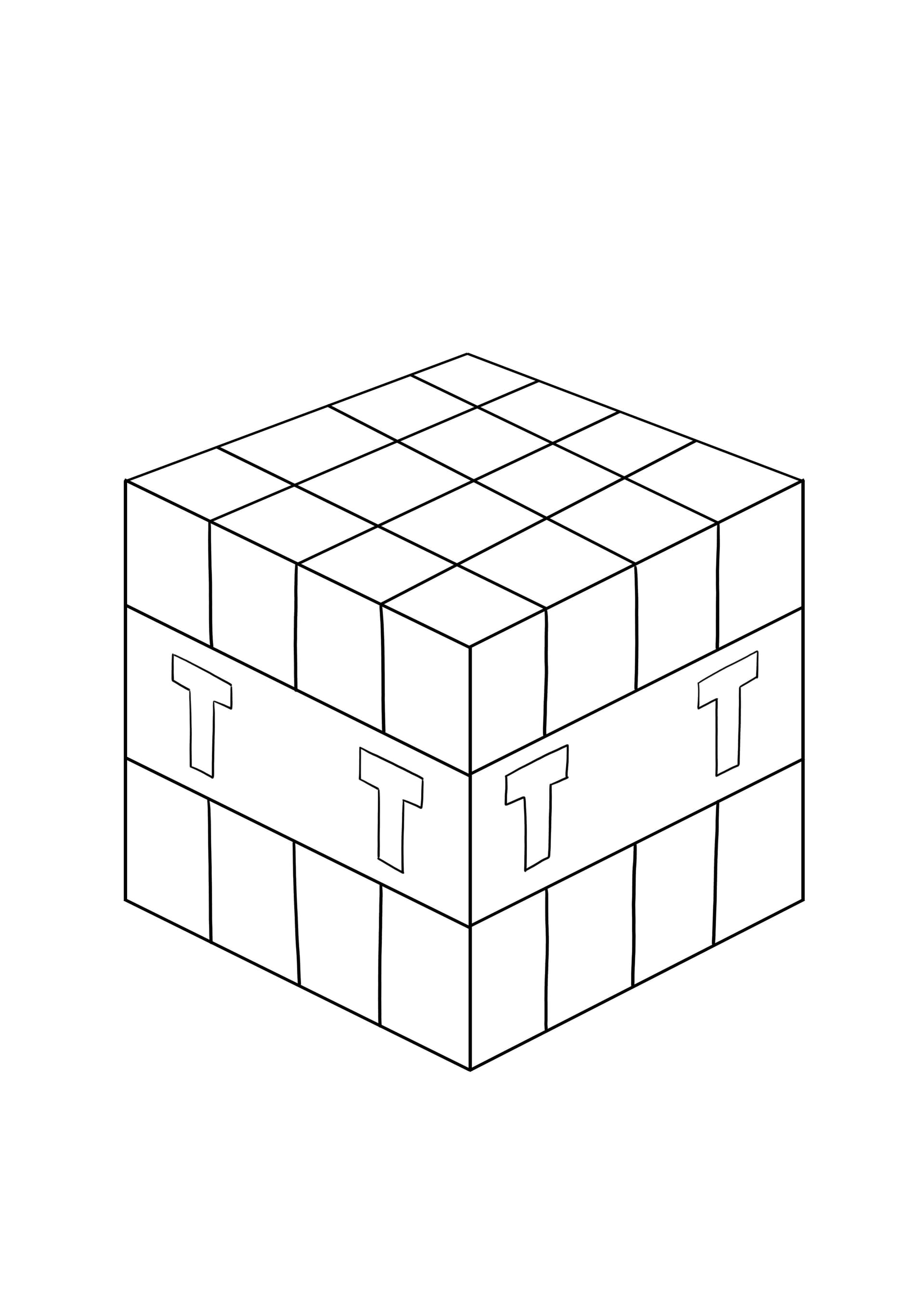 Minecraft TNT Coloring Page - Free Printable PDF