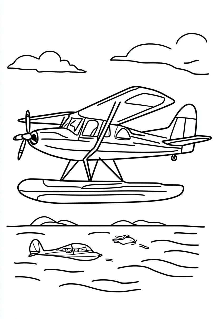 Seaplane Coloring Page | Free Printable PDF for Kids & Adults