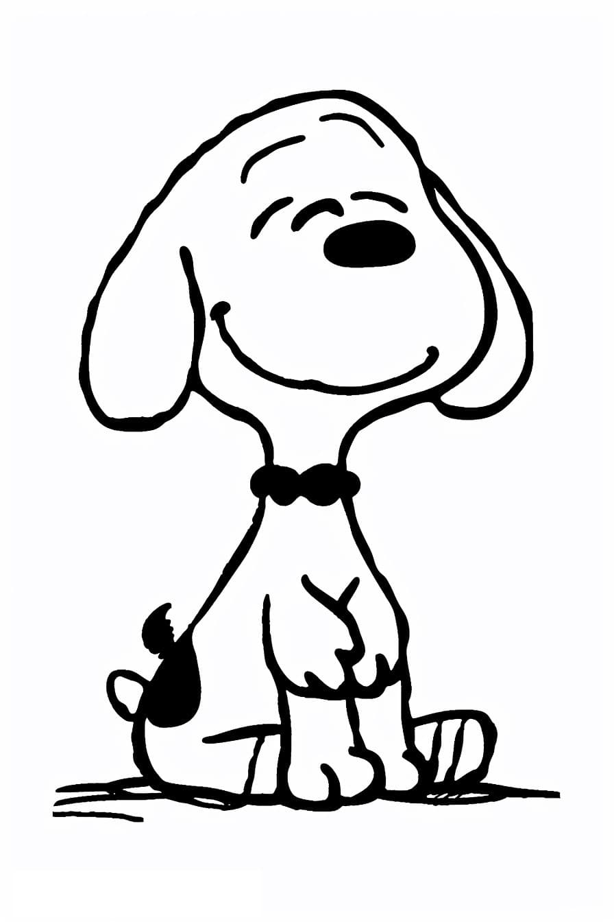 Simple Snoopy Coloring Page - Free Printable PDF for Kids