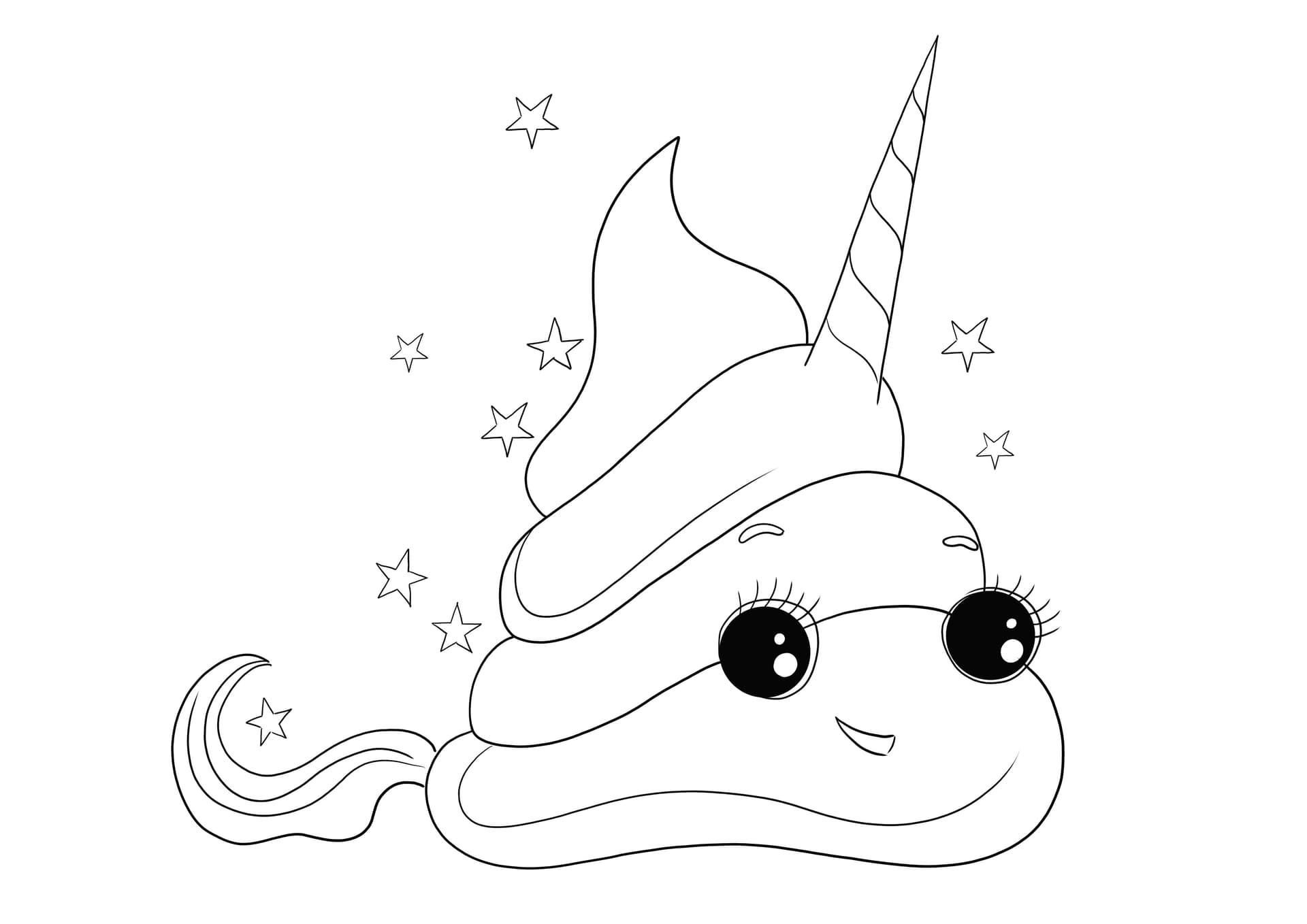 Unicorn Poop Emoji Coloring Page | Free Printable PDF Download